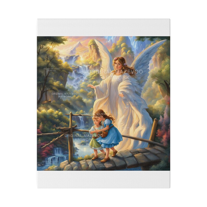 Guardian Angel Wall Art Modern Original Angel Canvas Print Stretched ...