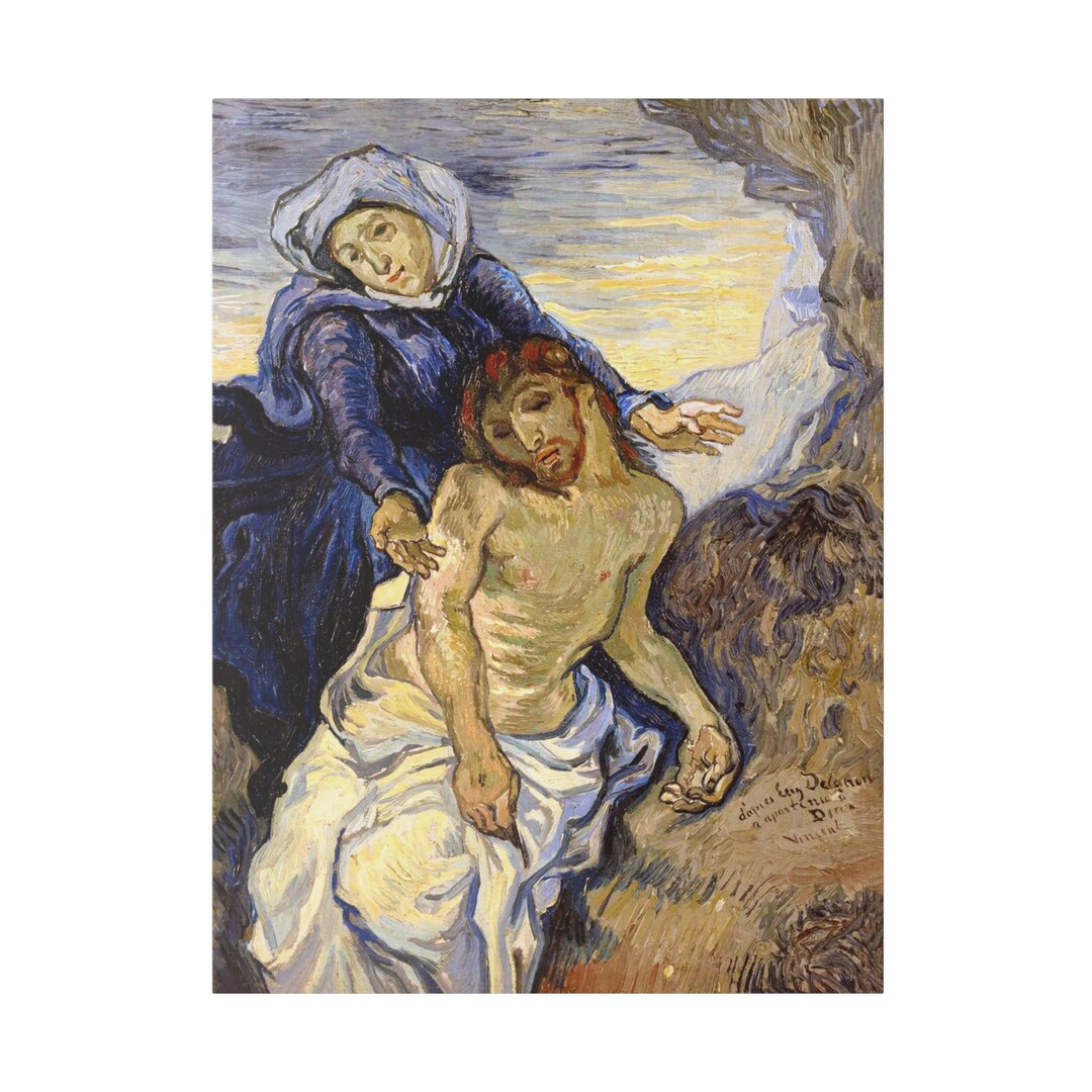 Vincent Van Gogh Print Pietà Wall Art Canvas | Virgin Mary Mourning the ...