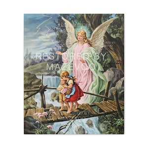 Famous Guardian Angel Wall Art | Christian Canvas Print Artwork Picture ...