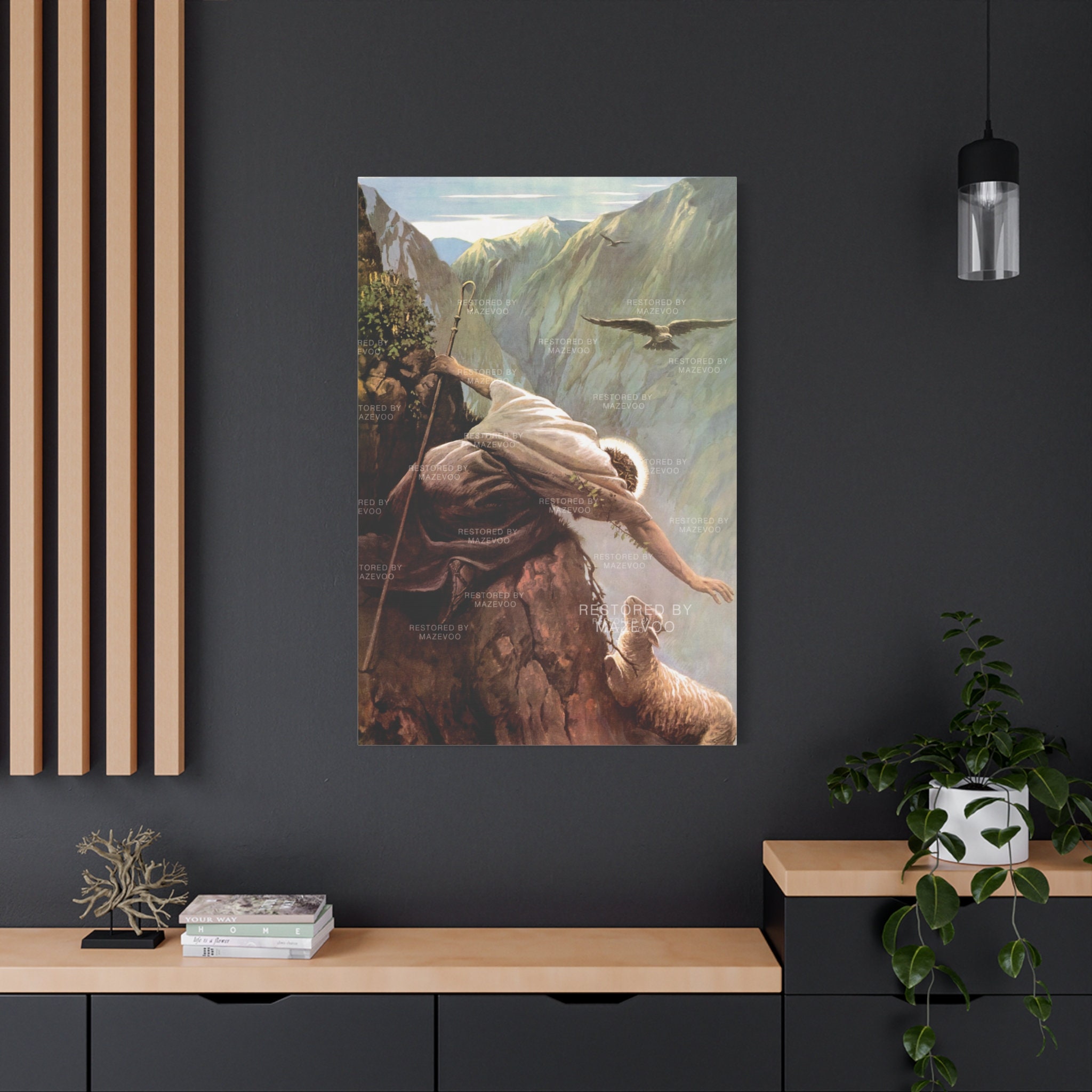 The Lost Sheep Print Canvas, Jesus Shepard Wall Art, Parable of the ...