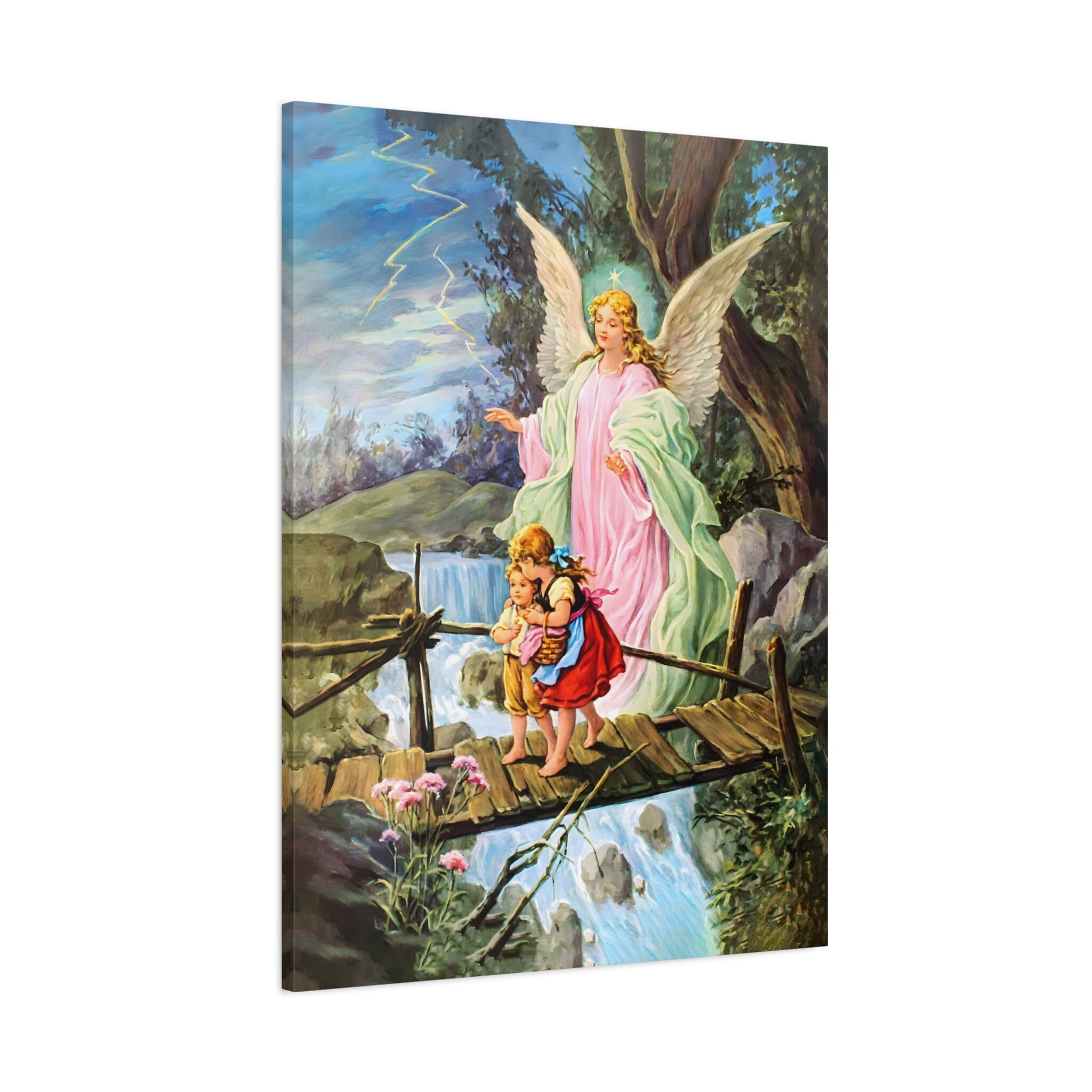 Famous Guardian Angel Wall Art Christian Canvas Print Artwork Picture ...