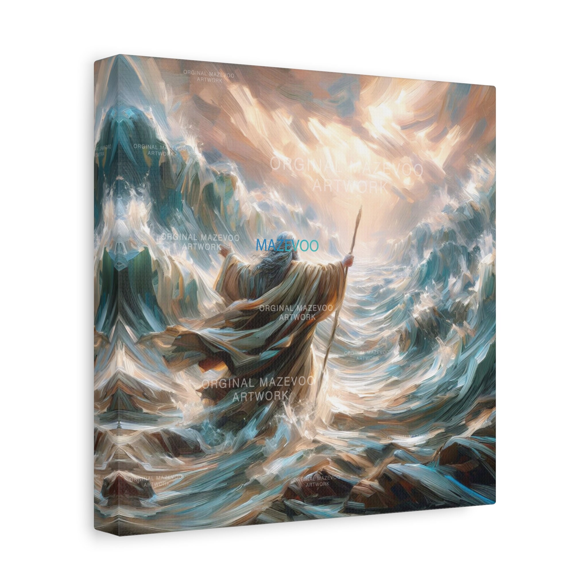 Moses Parting the Red Sea Canvas Print | Biblical Exodus Artwork ...