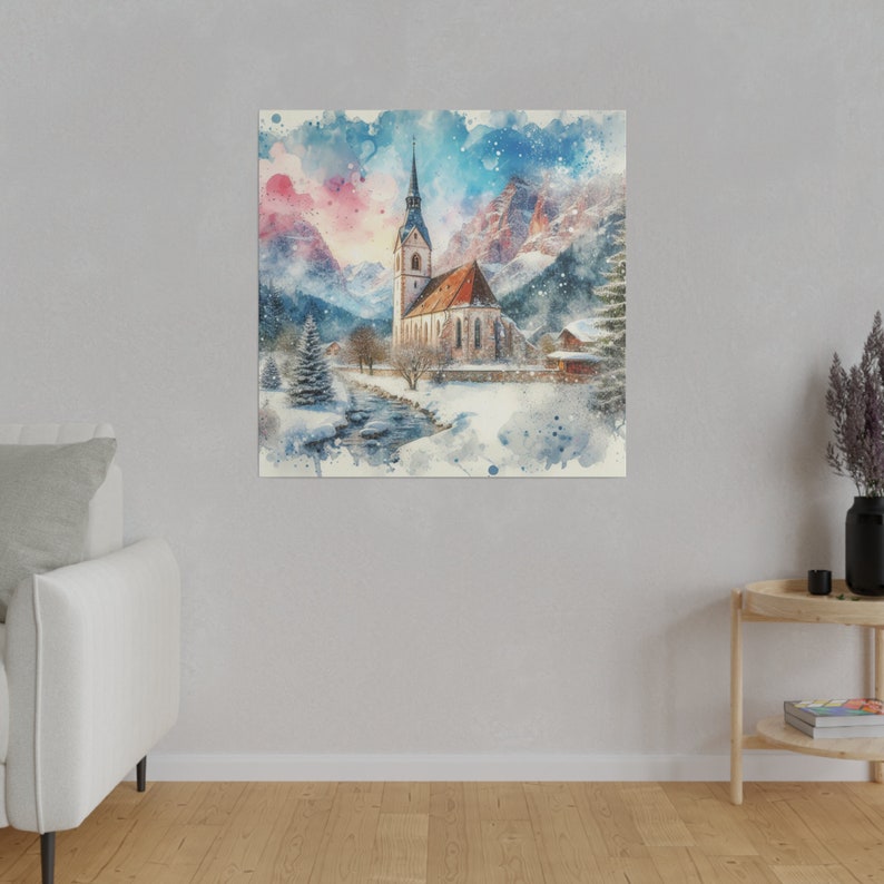 Church Painting Print, Painting of Church Wall Art Decor Church ...