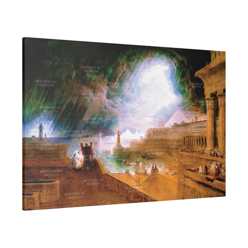 Moses Seventh Plague of Egypt Canvas Wall Art, Famous Christian ...