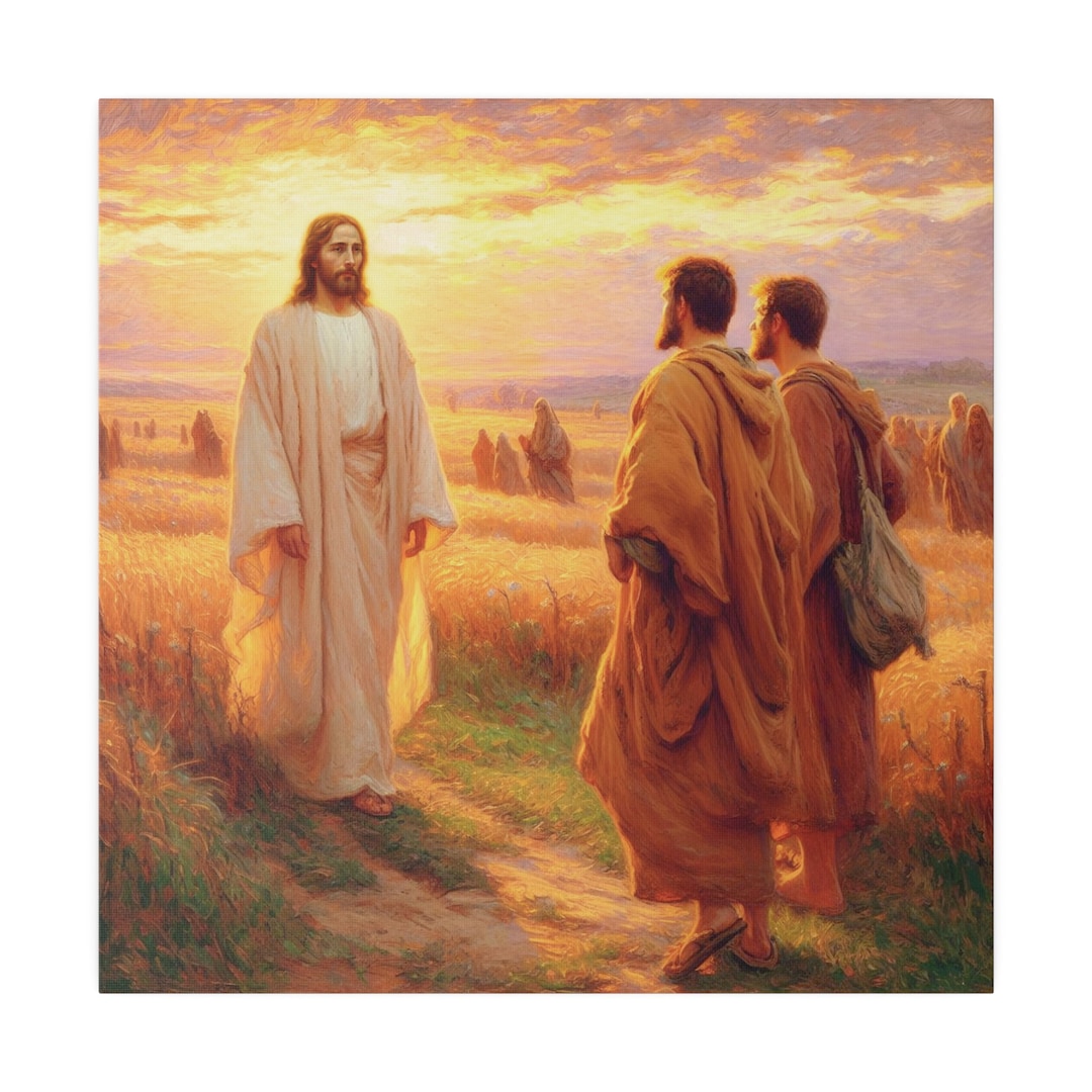 The Road to Emmaus Painting Canvas | the Road to Emmaus Canvas Print ...