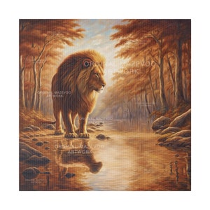 The Lion and the Lamb Wall Art, Original Lion and Lamb Painting Picture ...