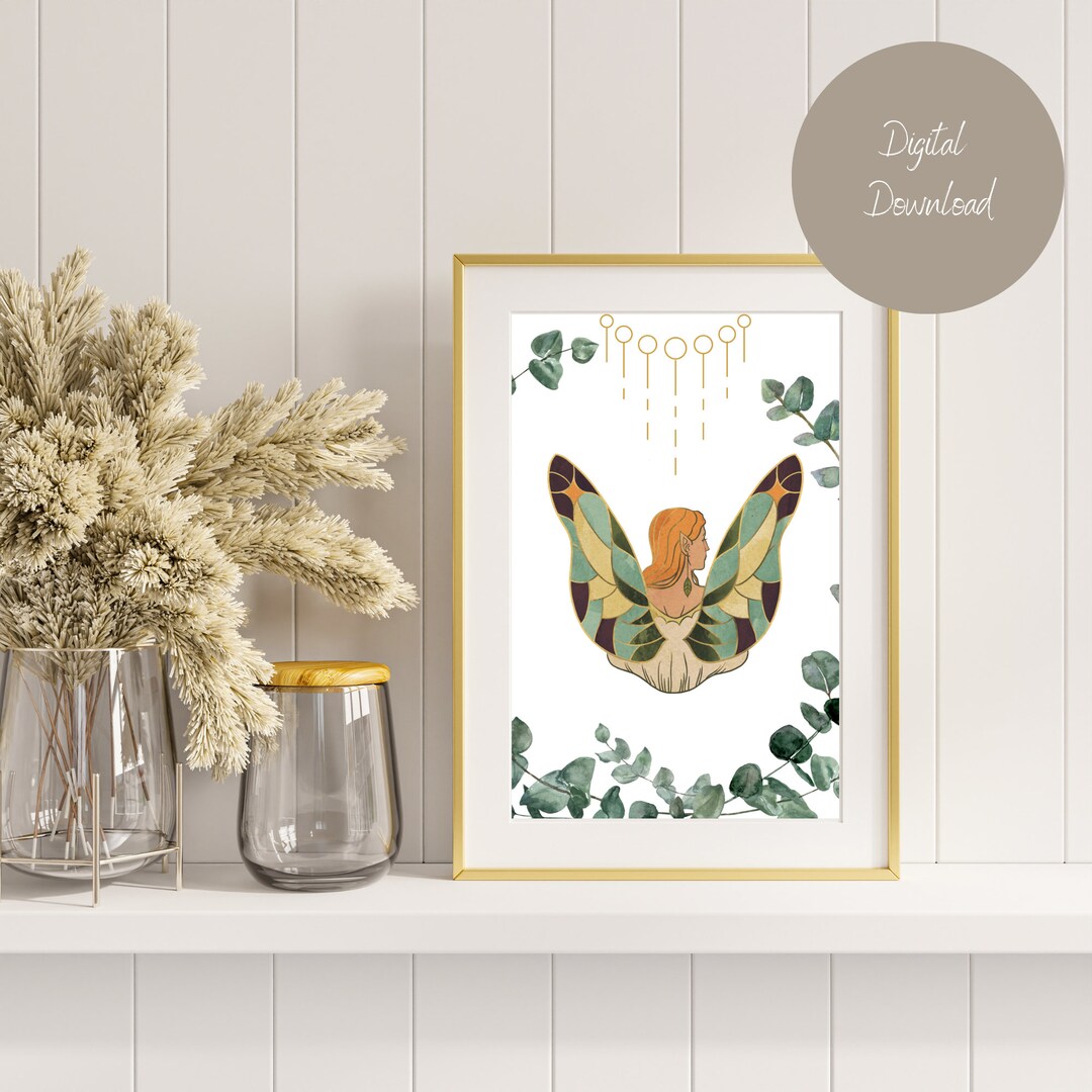 Boho Print, Forest Print, Gallery Wall Art, Sage Green, Digital ...