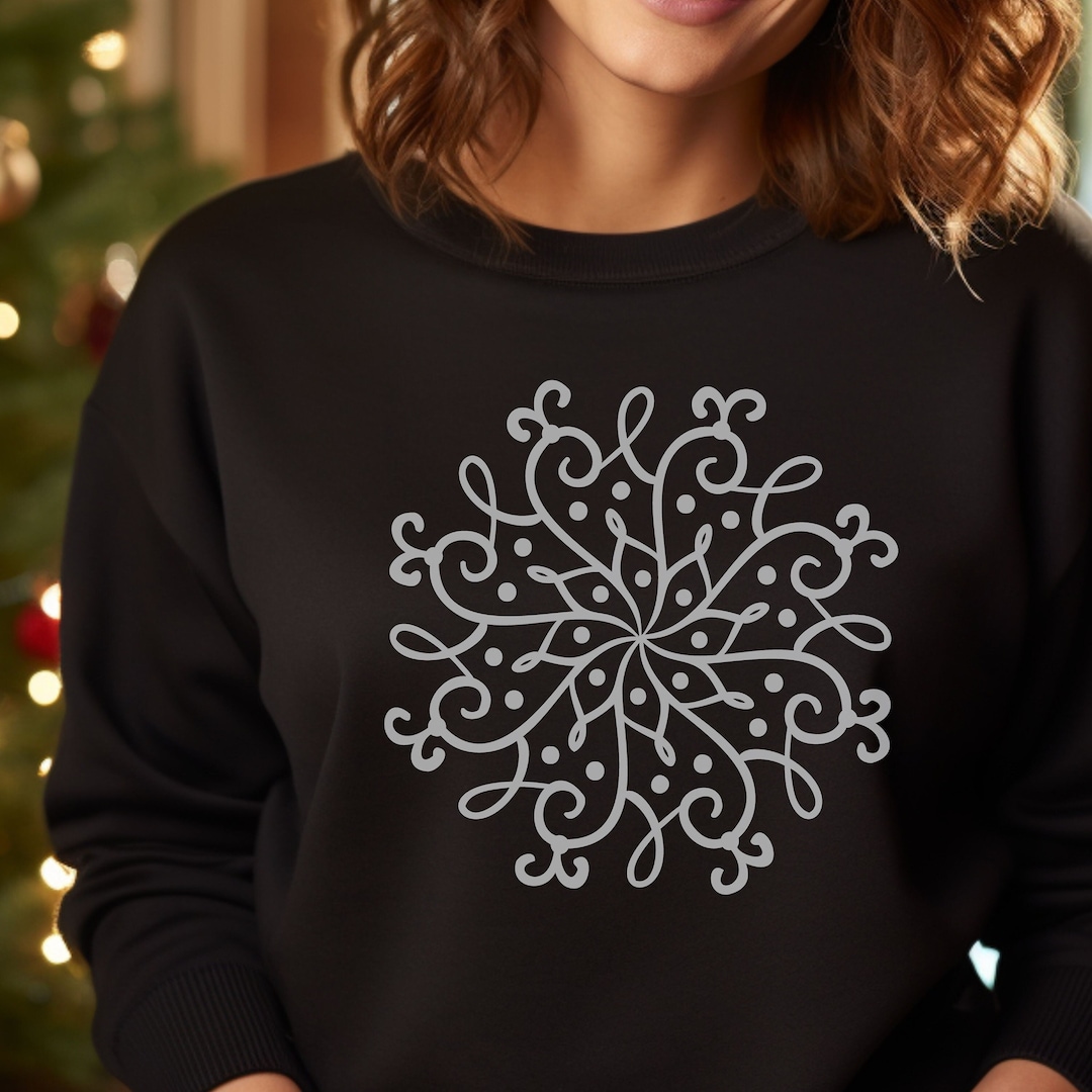Scandinavian Snowflake Sweatshirt Winter Sweatshirt - Etsy