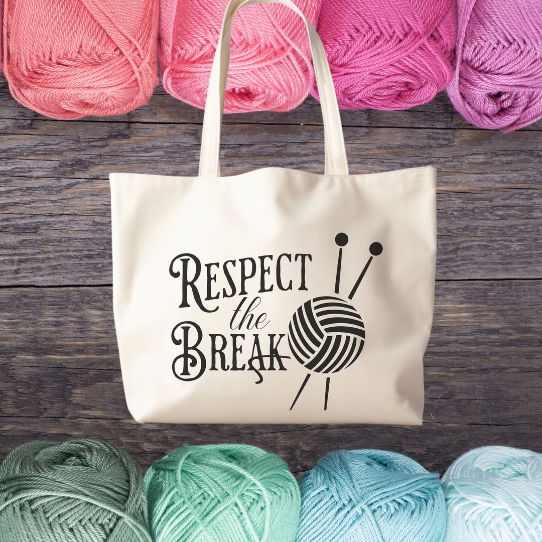 Canvas Tote Bag for Knitting Yarn Supplies Project Bag for Knitters ...