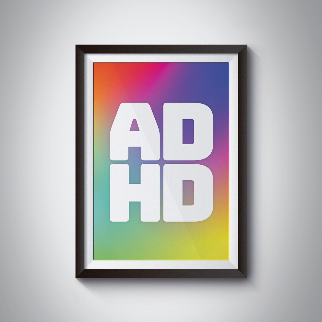 A4 Vibrant Adhd-inspired Downloadable Art Prints - ADHD - Etsy