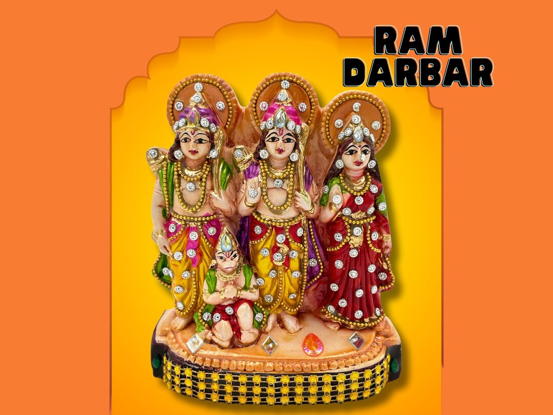 God Shri Ram Darbar Lord Shri Rama Family Laxman and Seeta - Etsy