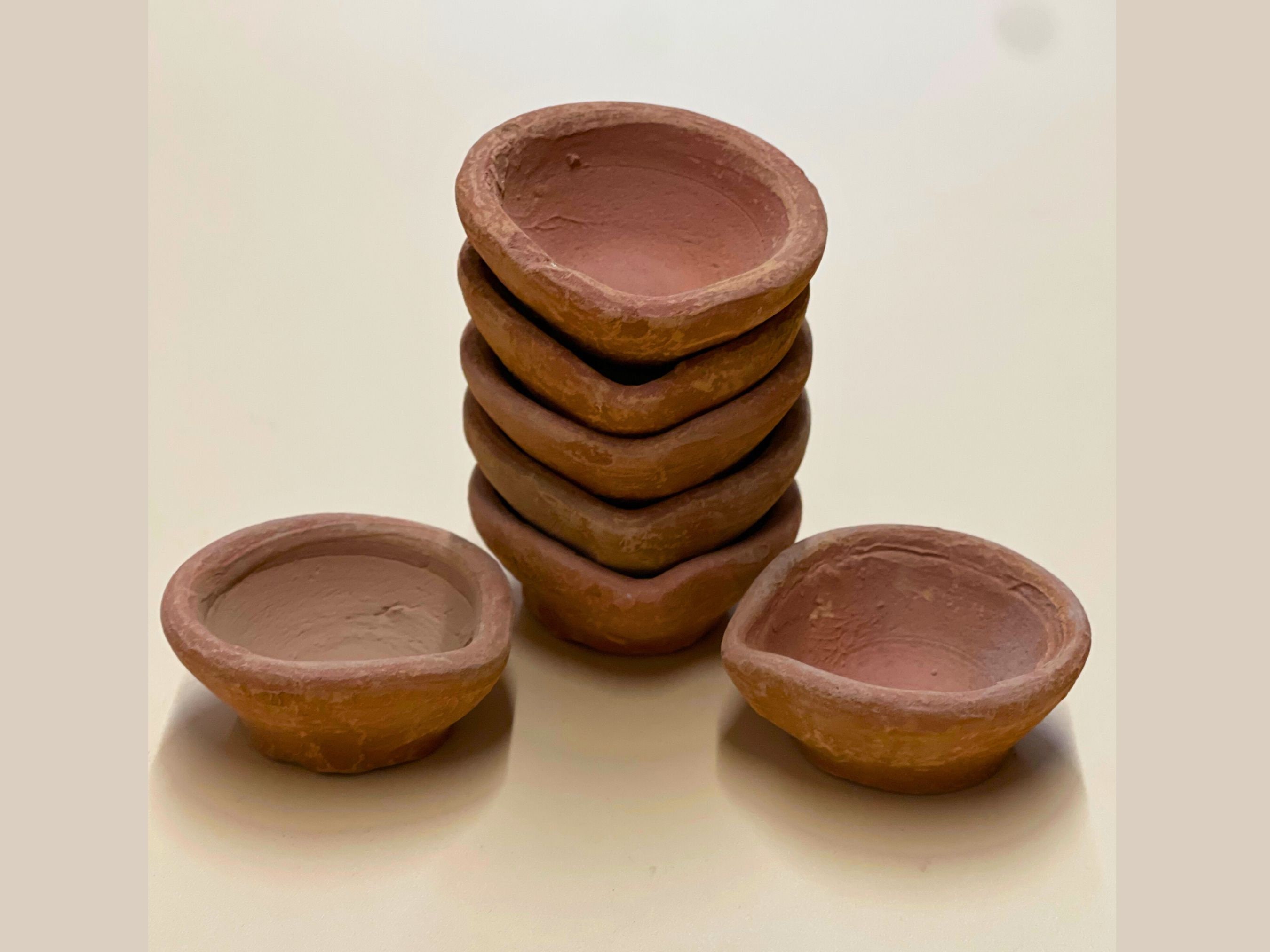 Traditional Handmade Plain Earthen Clay mitti Diya for Diwali, Navratri, Diwali Decor, Home ...