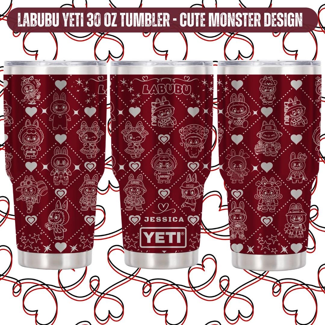 Personalized Labubu Yeti Tumbler: Laser Engraved 30oz Stainless Steel ...