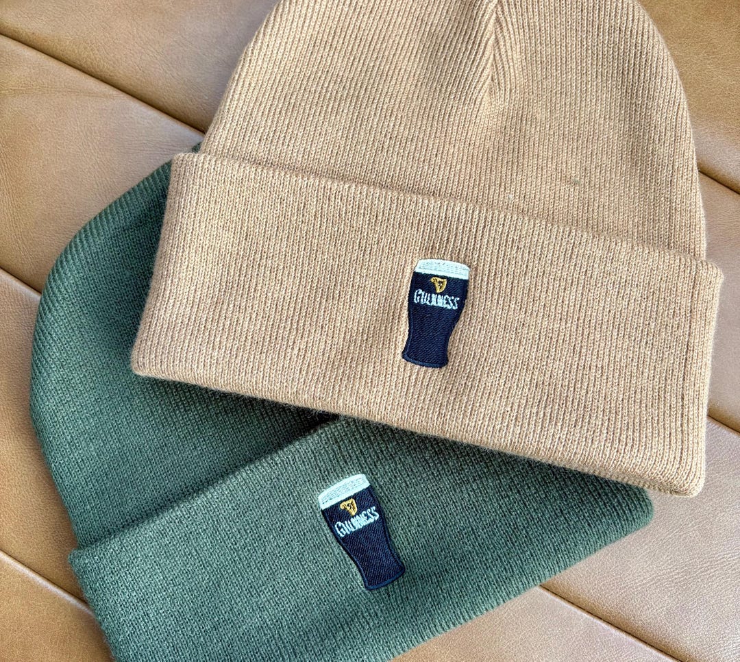GUINNESS Embroidered Beanie: Subtle Beer Logo Accessory Present/merch ...