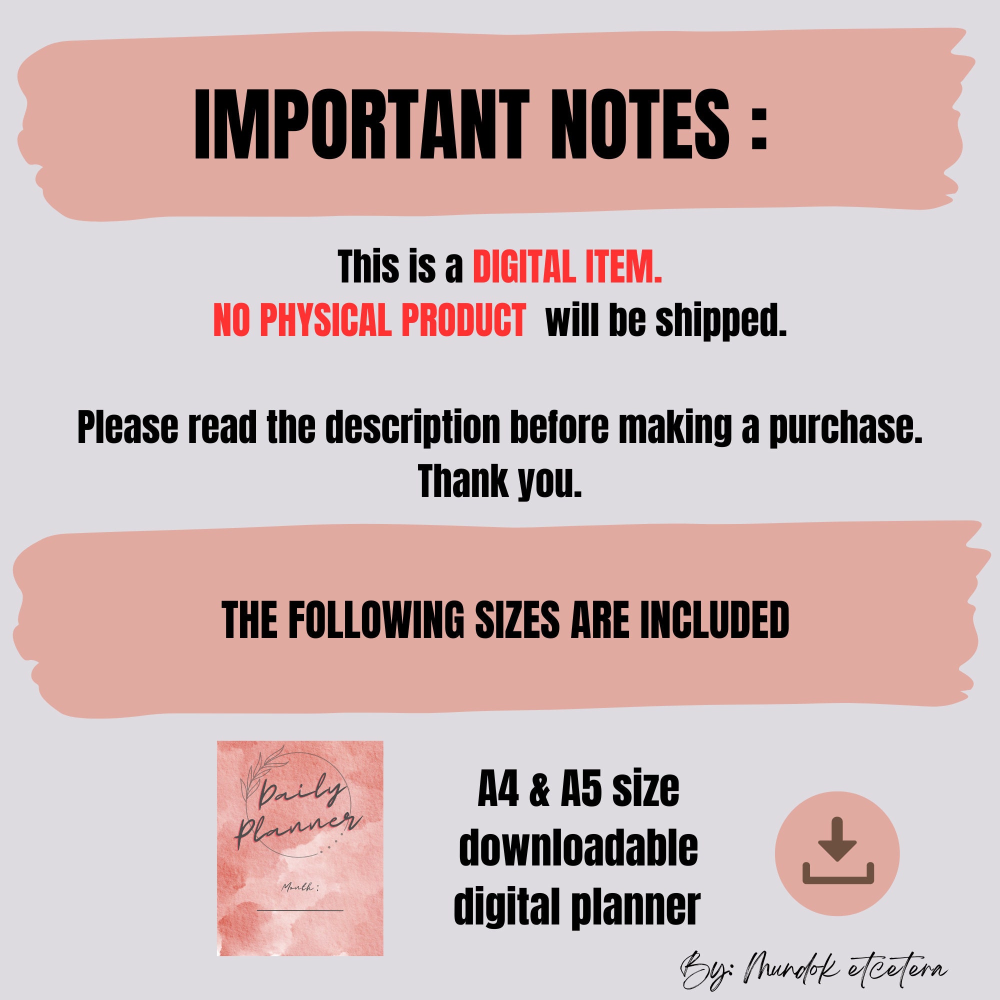 Printable Digital Planner, Minimalist Printable Digital Planner, Daily ...