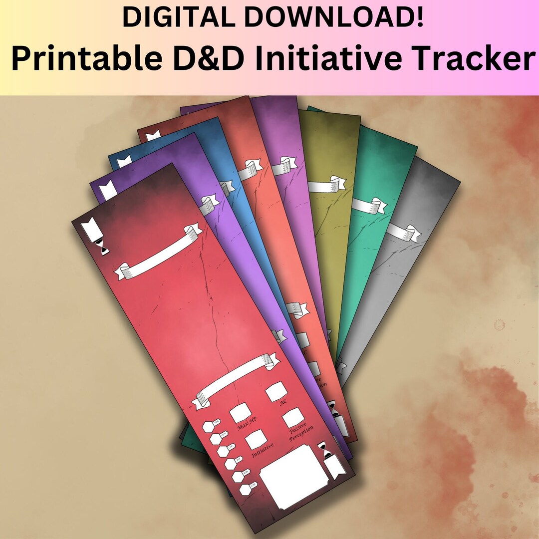 D&D 5e Initiative Tracker Dungeons and Dragons Printable - Etsy