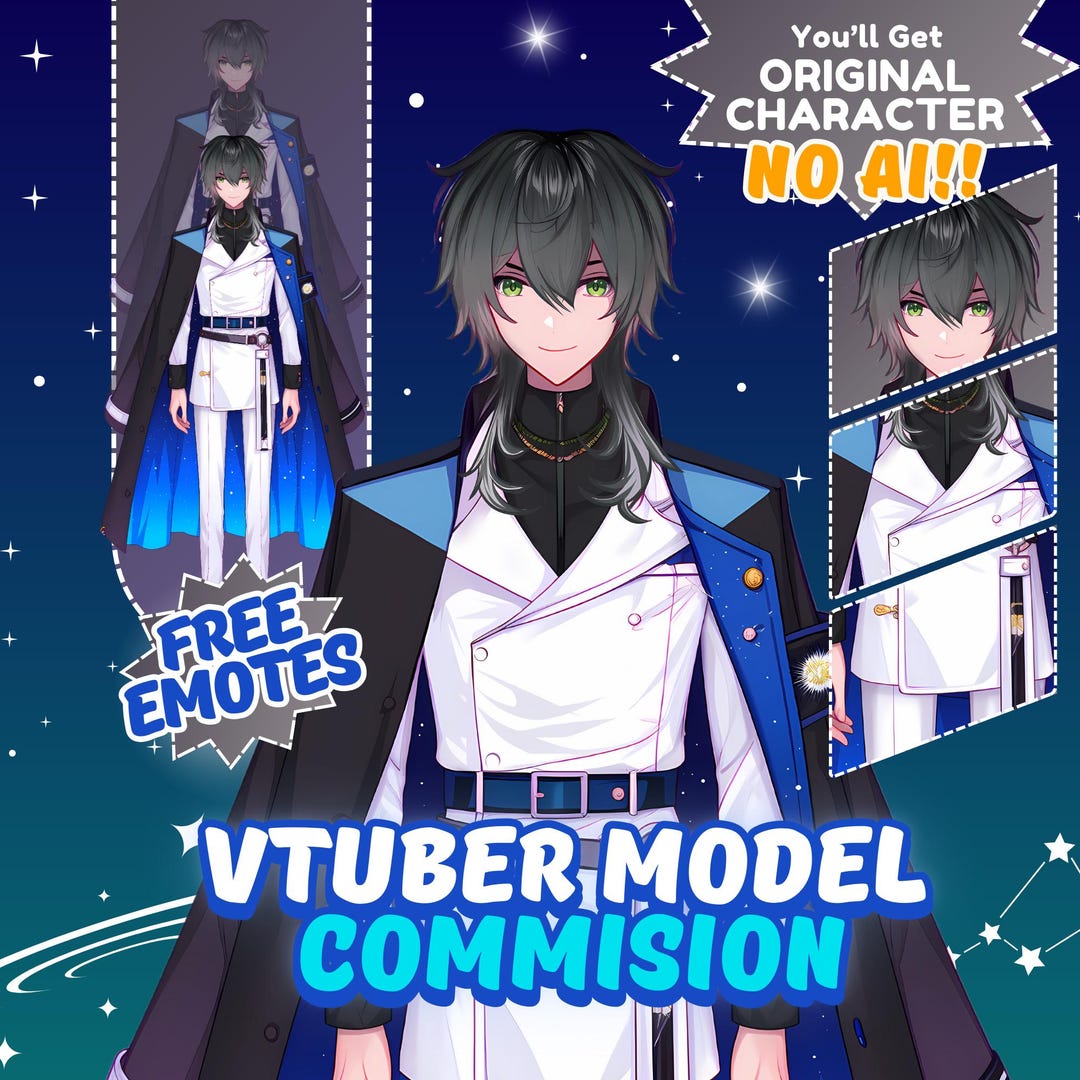 Unique Vtuber Design Custom Live2d Avatar Vtuber Model Commission Male ...
