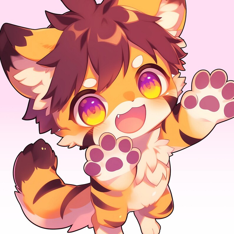 Custom Chibi Furry Commission, Fursona Avatar, Chibi Anthro Character ...