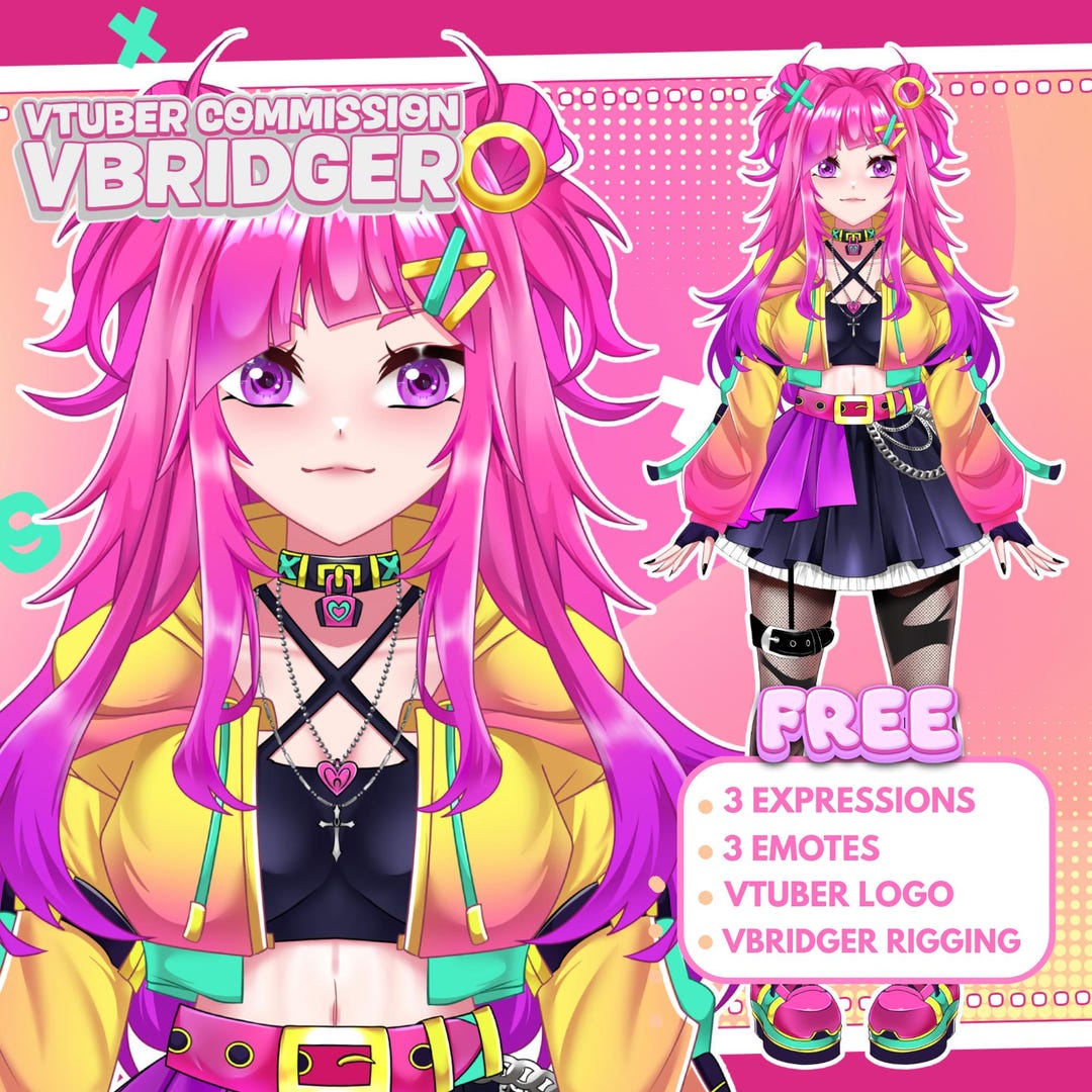 Custom 2D Vtuber Model Live2d Assets | Pngtuber Male & Female | Anime ...