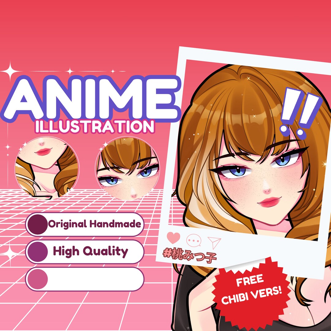 Custom Anime Illustration PFP Design: Personalized Digital Art - Etsy