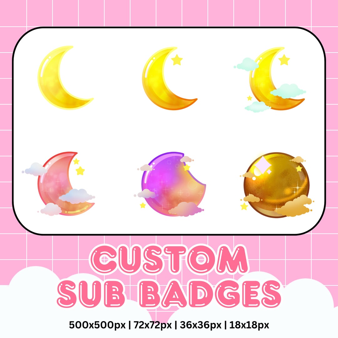 Custom Vtuber Sub Badge: Anime, Pet, Character Art - Etsy