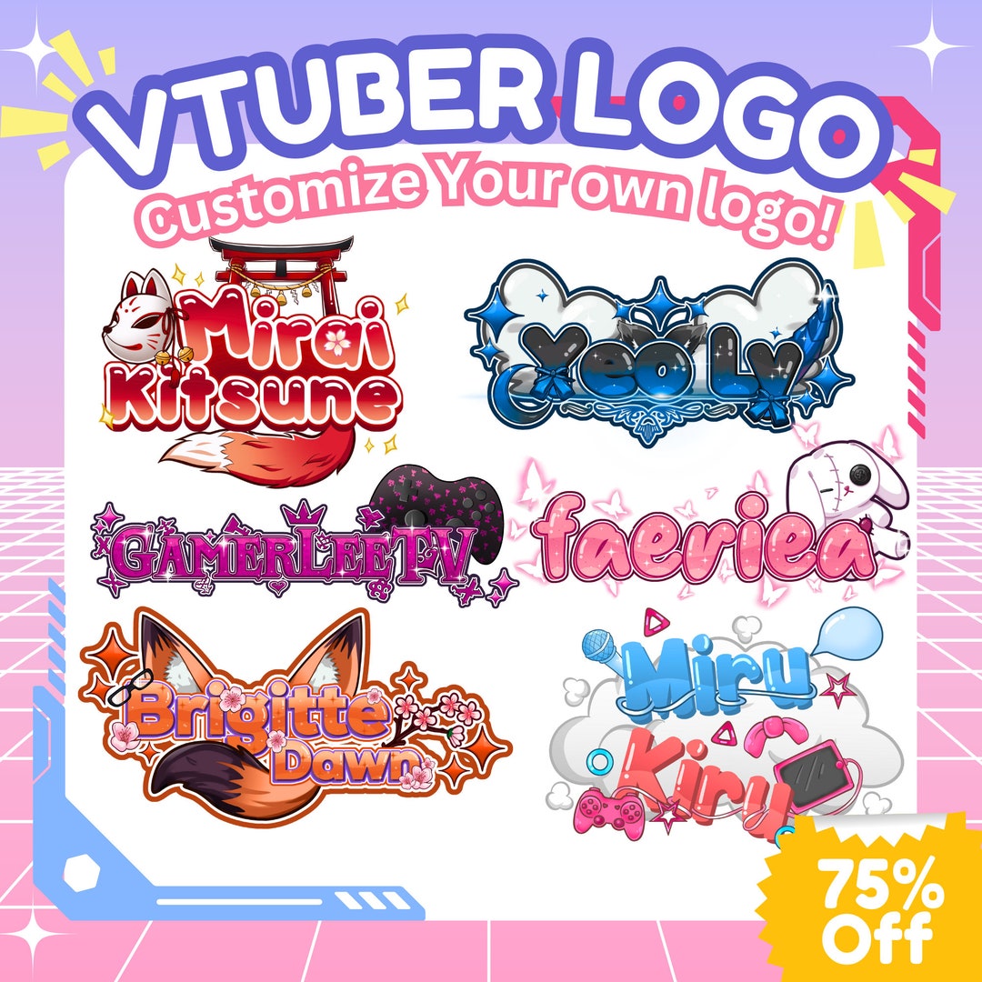 Custom Vtuber Logo | Vtuber Logo | Text Logo | Animated Logo | Cute Logo | Kawaii Logo| Pngtuber ...