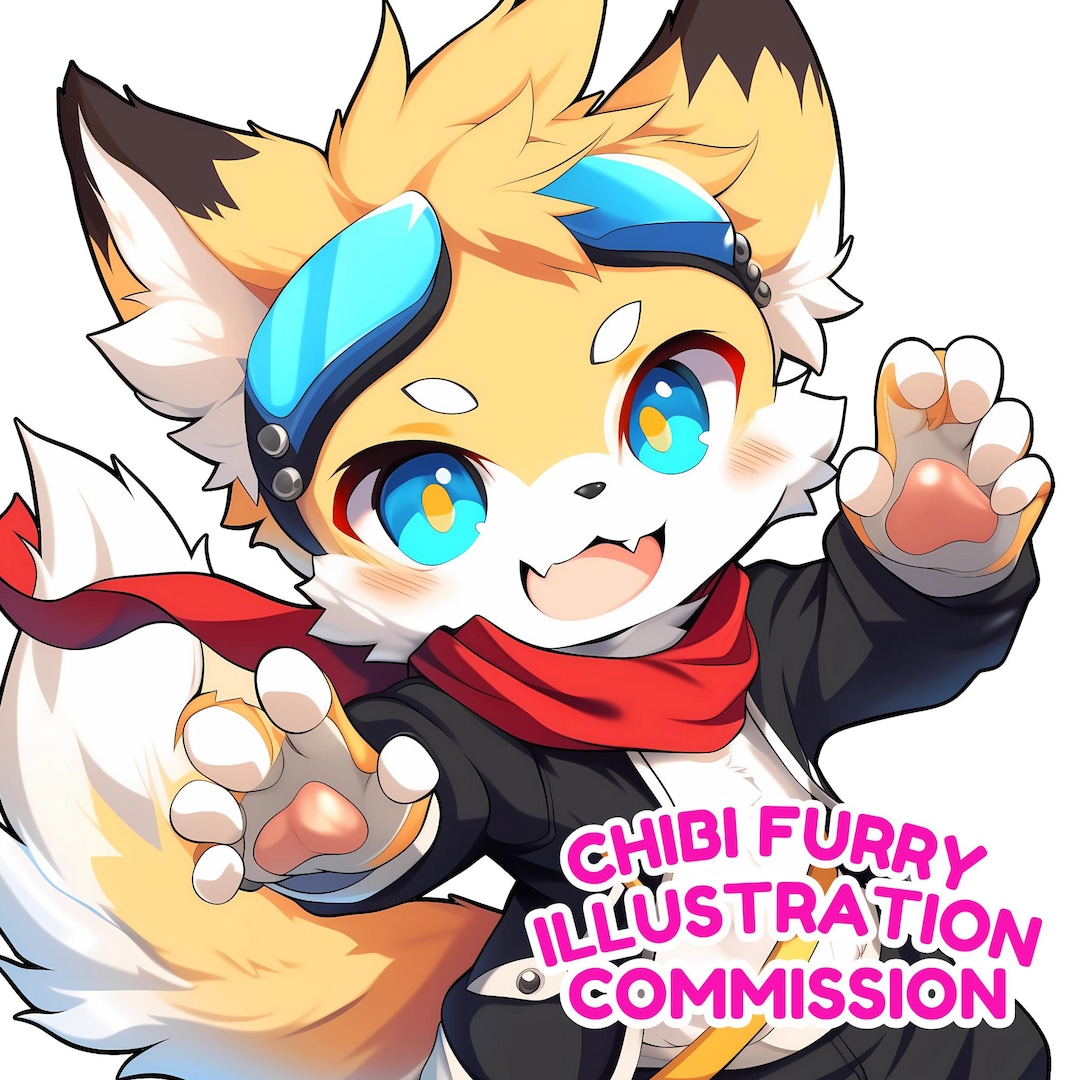 Custom Chibi Furry Commission, Fursona Avatar, Chibi Anthro Character ...