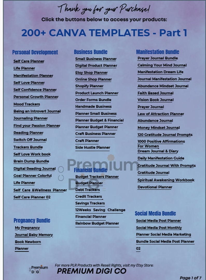 Ultimate Canva Templates Bundle. 200+ Canva Journals and Planners - Etsy