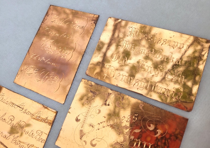 Vintage Copper Engraved Printing Plate Monogram Presidents Names - Set ...