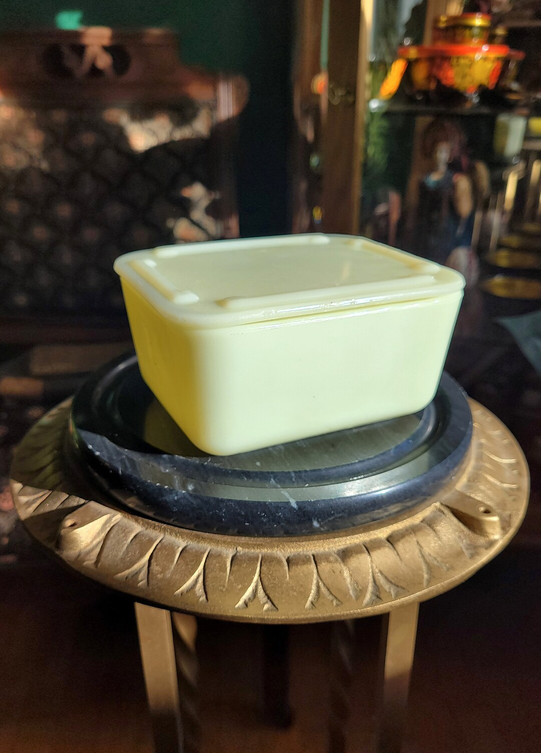 Vintage 30s Mckee Custard Uranium Glass Refrigerator Dish Container W ...