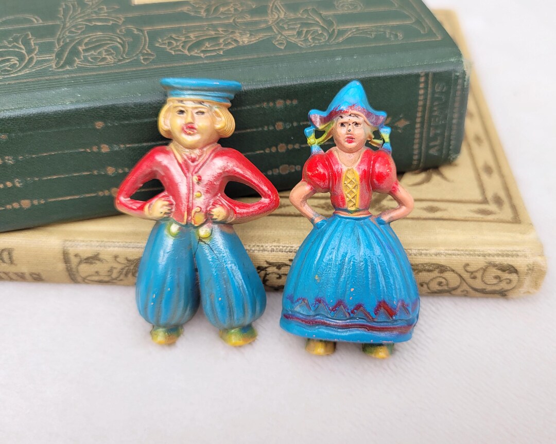 Vintage 1930s Celluloid Dutch Boy & Girl Couple Brooch Pin Set Pair - Etsy