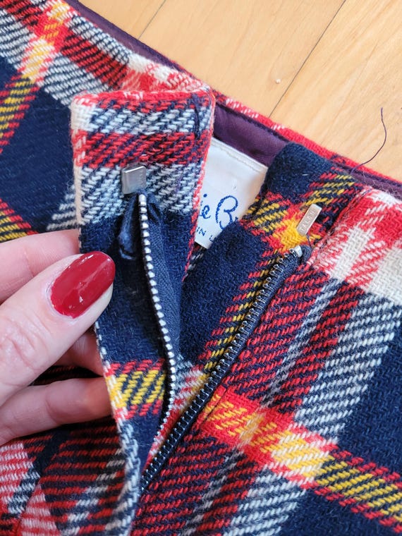 Vintage 70s Bobbie Brooks Bell Bottom Red & Blue Plai… - Gem