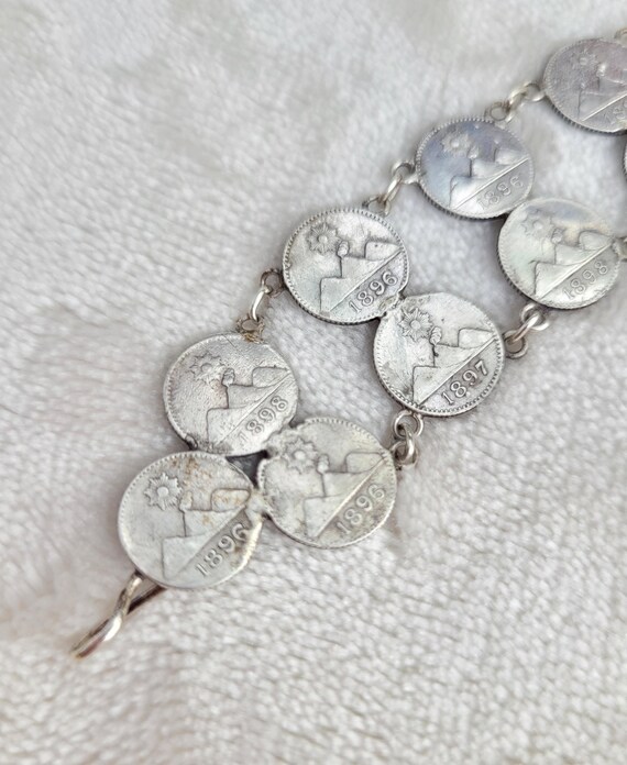 Antique 1890s Guatemala 1/4 Quarter Real 835 Silver C… - Gem