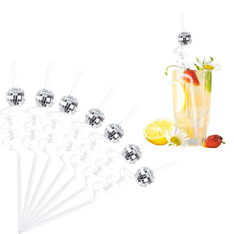 10pcs Discoball Straw,bachelorette Party Straw,cowboy Hat Straw,bridal ...