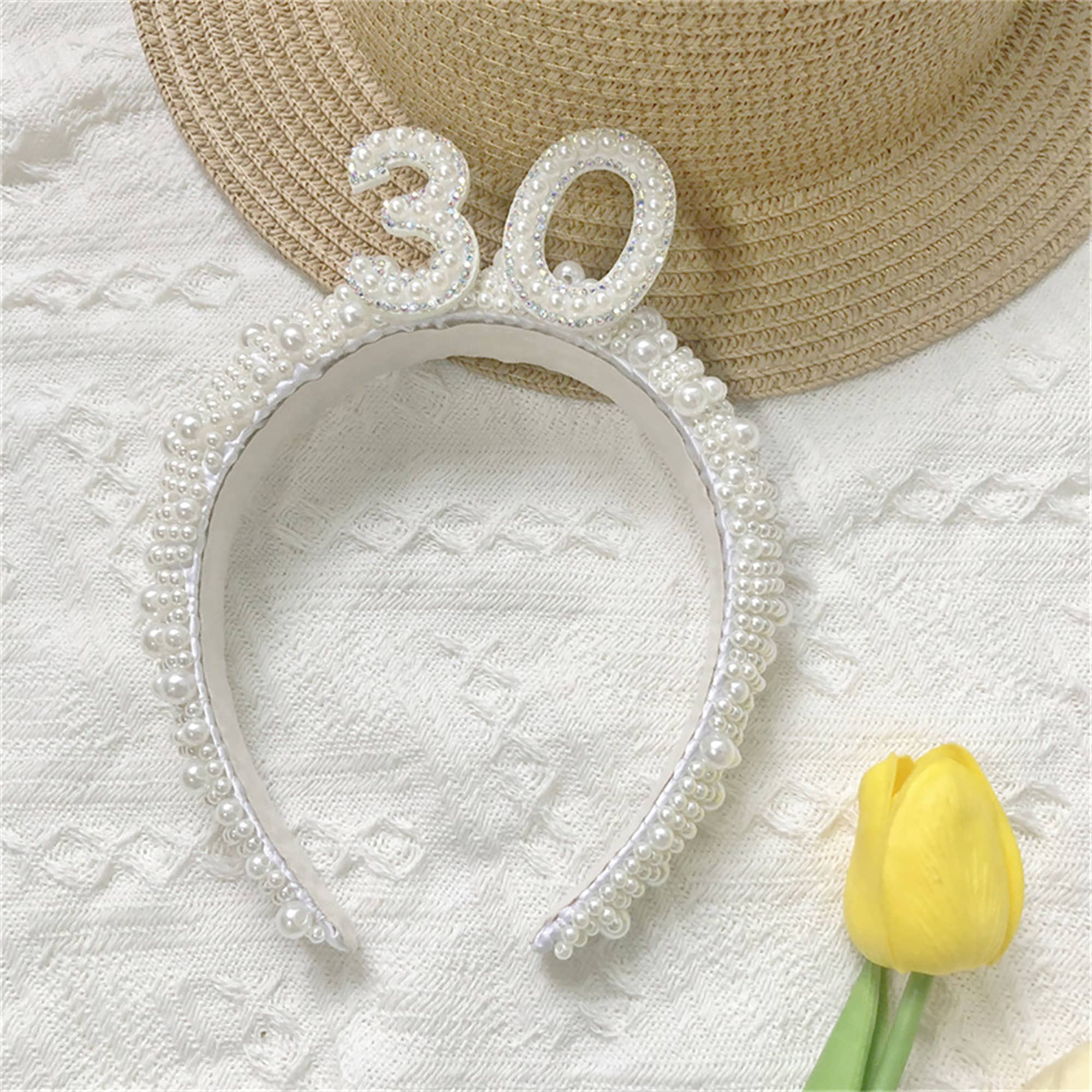 18th Birthday Headband,30th,40th,50th,21st,20th Headband,pearl Birthday ...