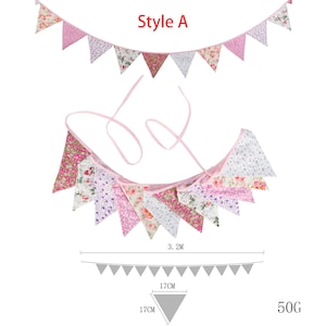 Cotton Pennants,colorful Floral Cotton Bunting,handmade Banner for ...