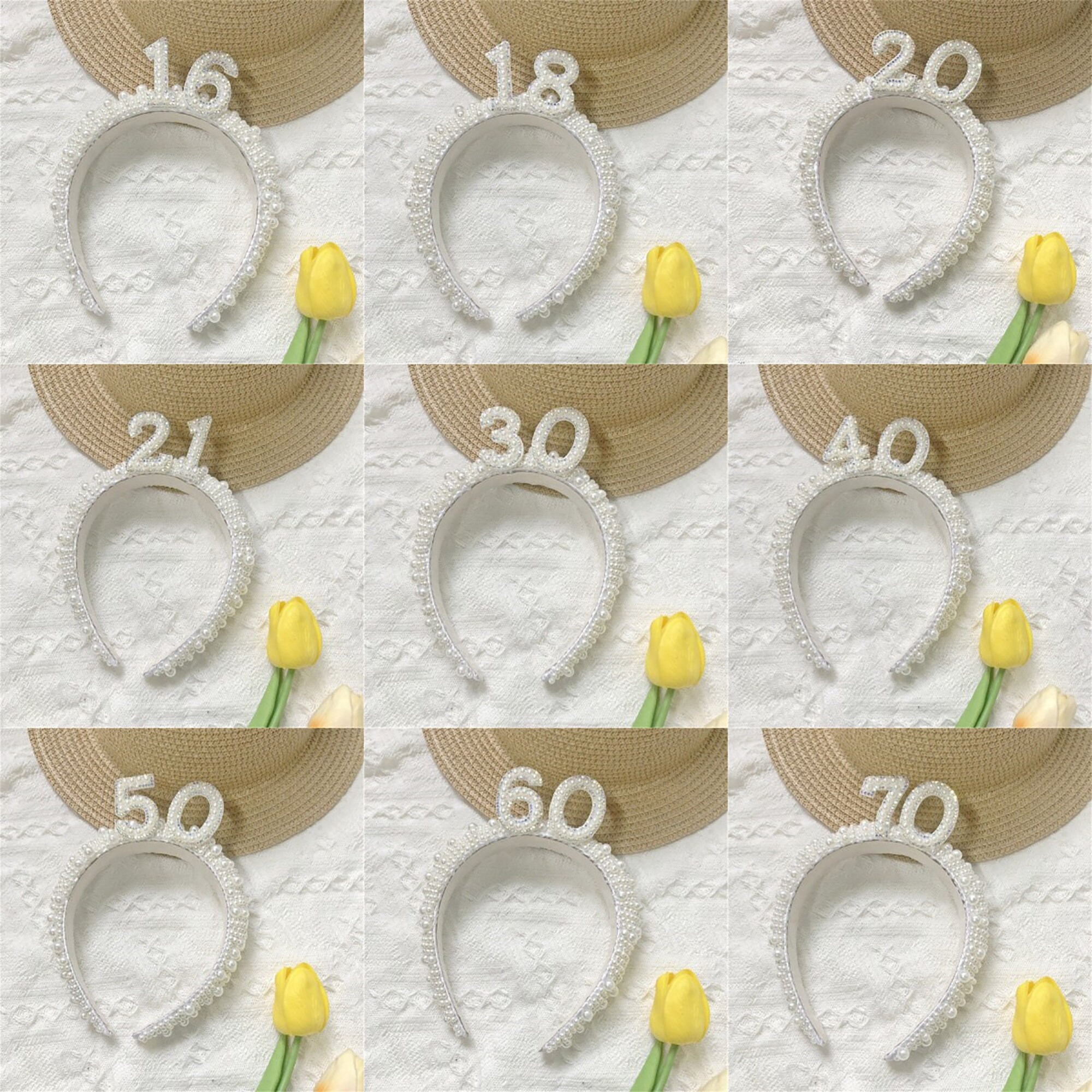18th Birthday Headband,30th,40th,50th,21st,20th Headband,pearl Birthday ...