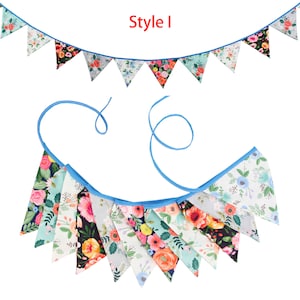 Cotton Pennants,colorful Floral Cotton Bunting,handmade Banner for ...