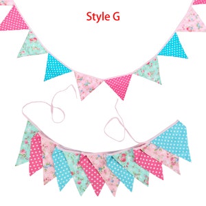 Cotton Pennants,colorful Floral Cotton Bunting,handmade Banner for ...