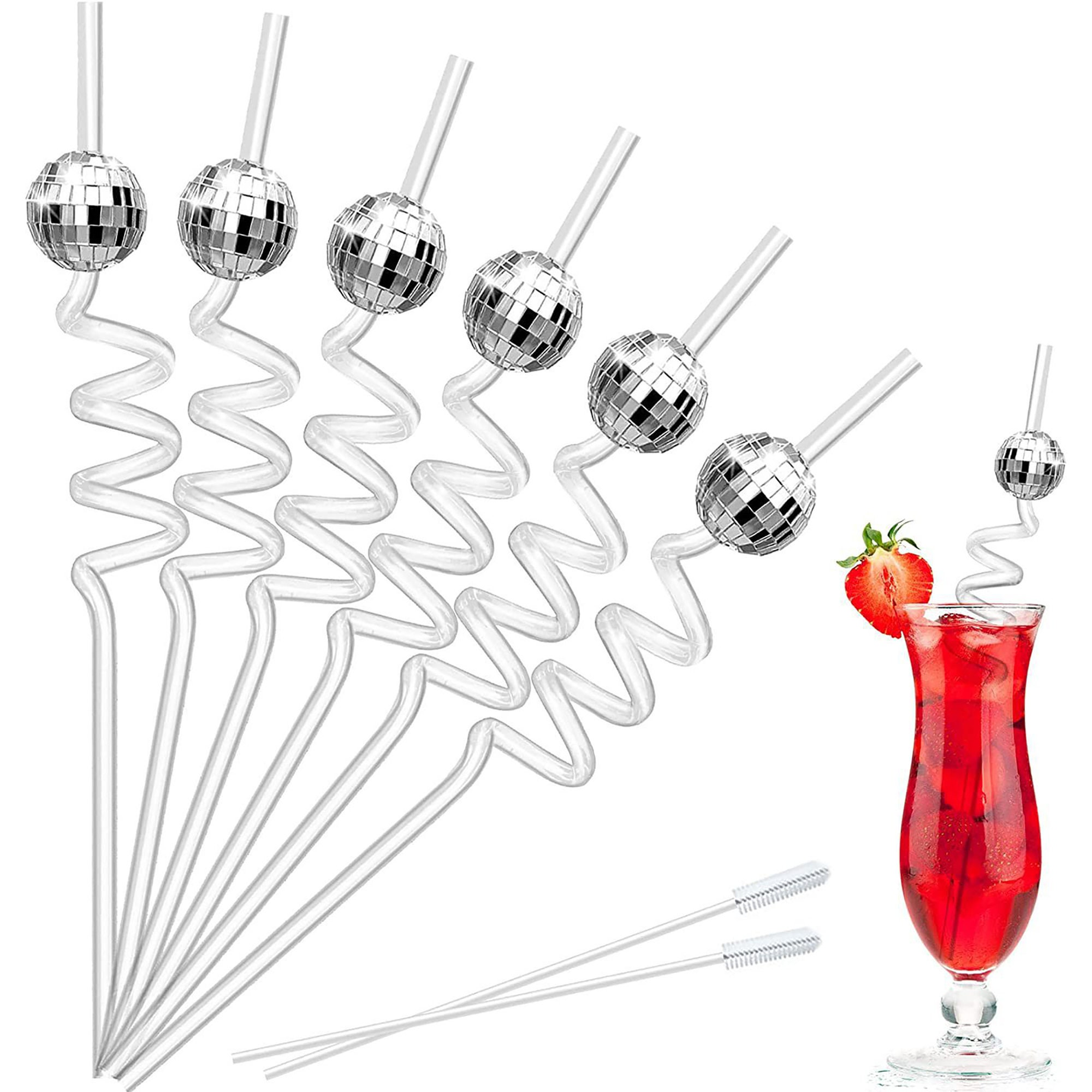 10pcs Discoball Straw,bachelorette Party Straw,cowboy Hat Straw,bridal ...