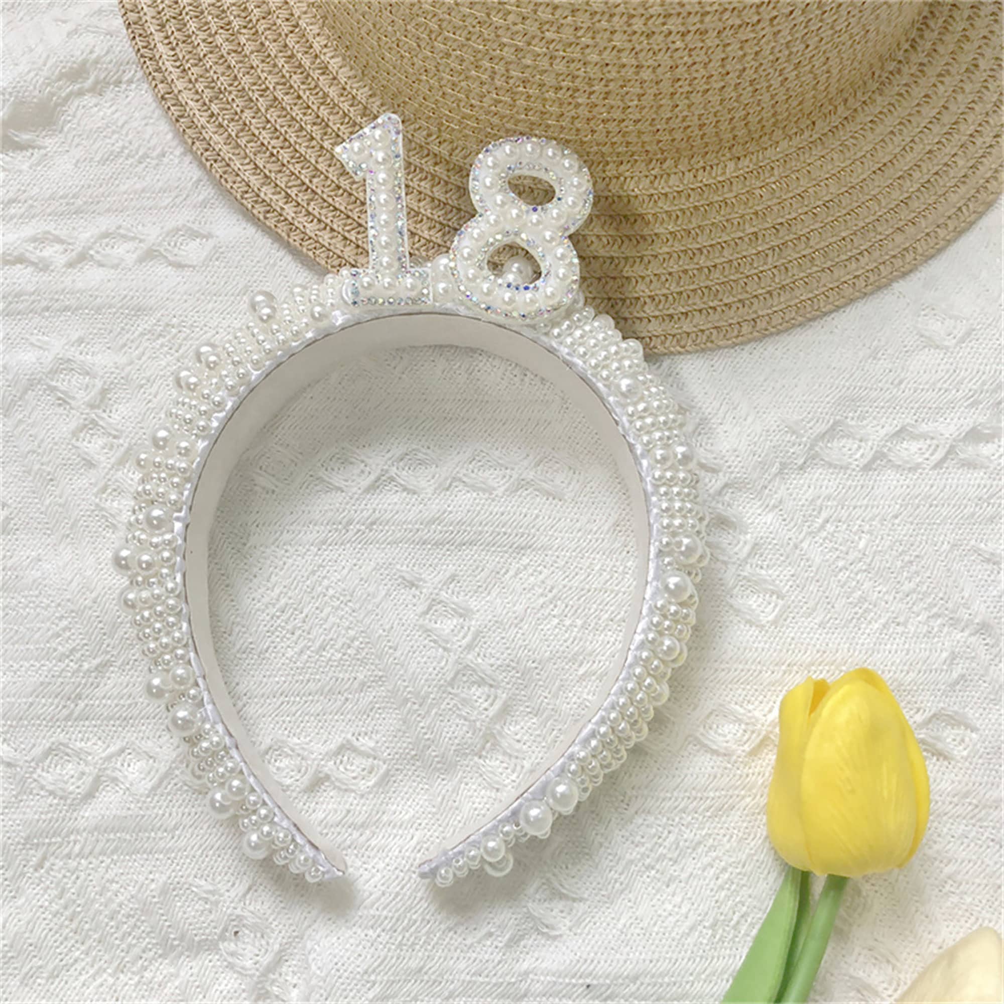 18th Birthday Headband,30th,40th,50th,21st,20th Headband,pearl Birthday ...