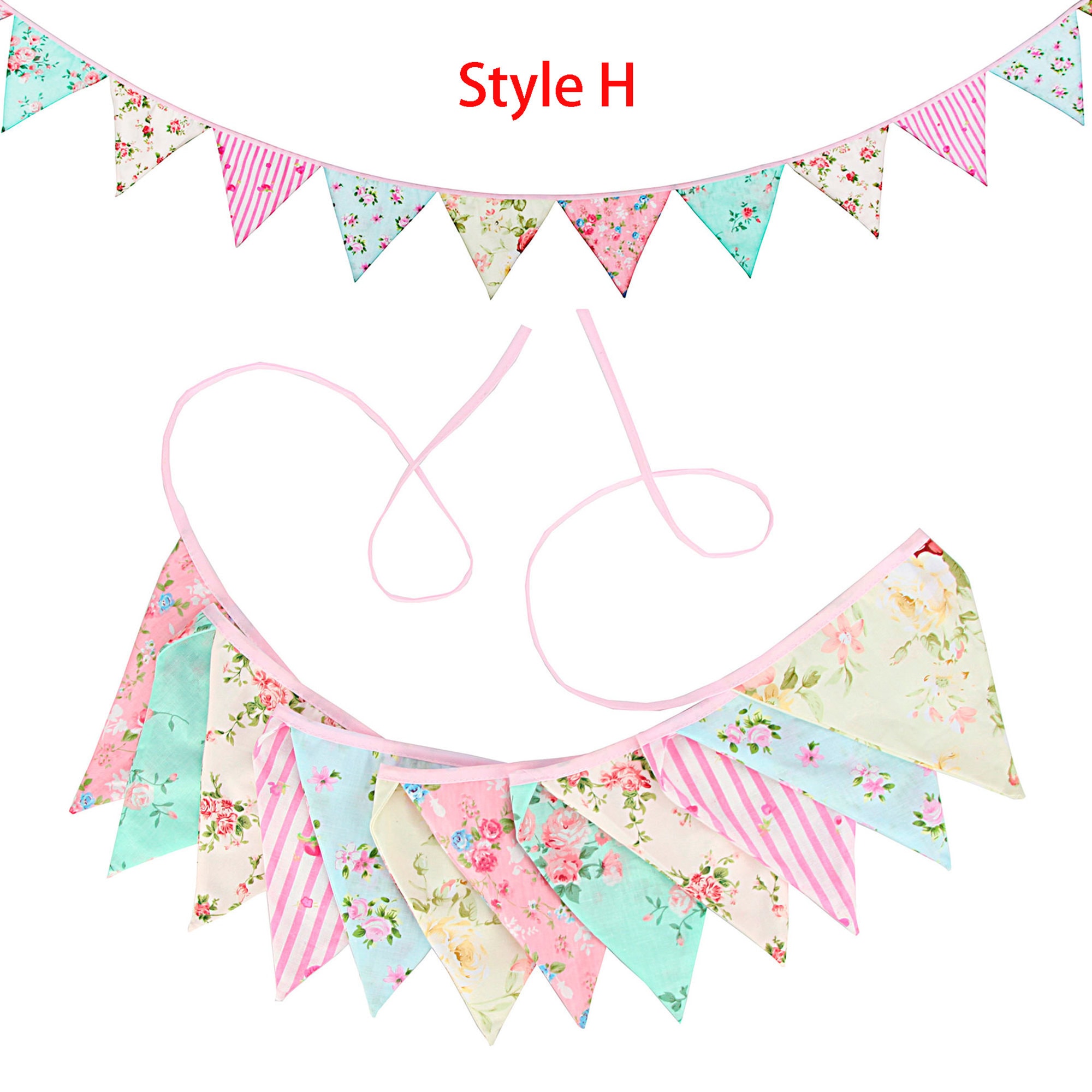 Cotton Pennants,colorful Floral Cotton Bunting,handmade Banner for ...