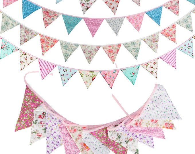 HALF PRICE Mini Flags, Birthday Decoration. A Strand of 12 Tiny Bunting ...
