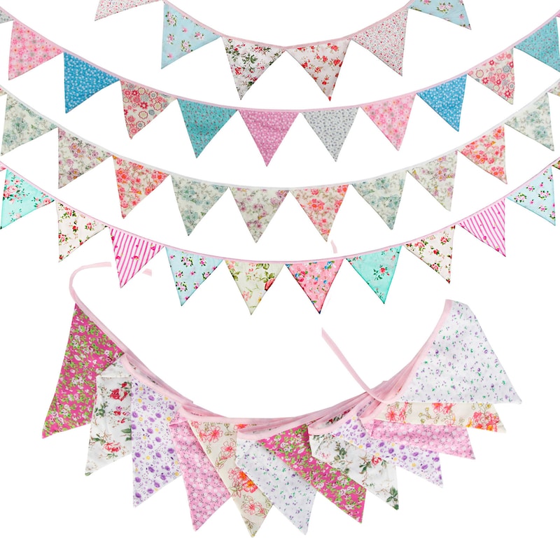 Pink Pennant Cotton Banner - Etsy