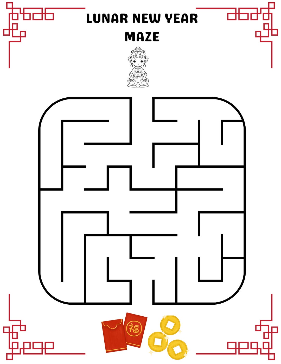 Chinese New Year Printable Activity for Lunar New Year Games With ...