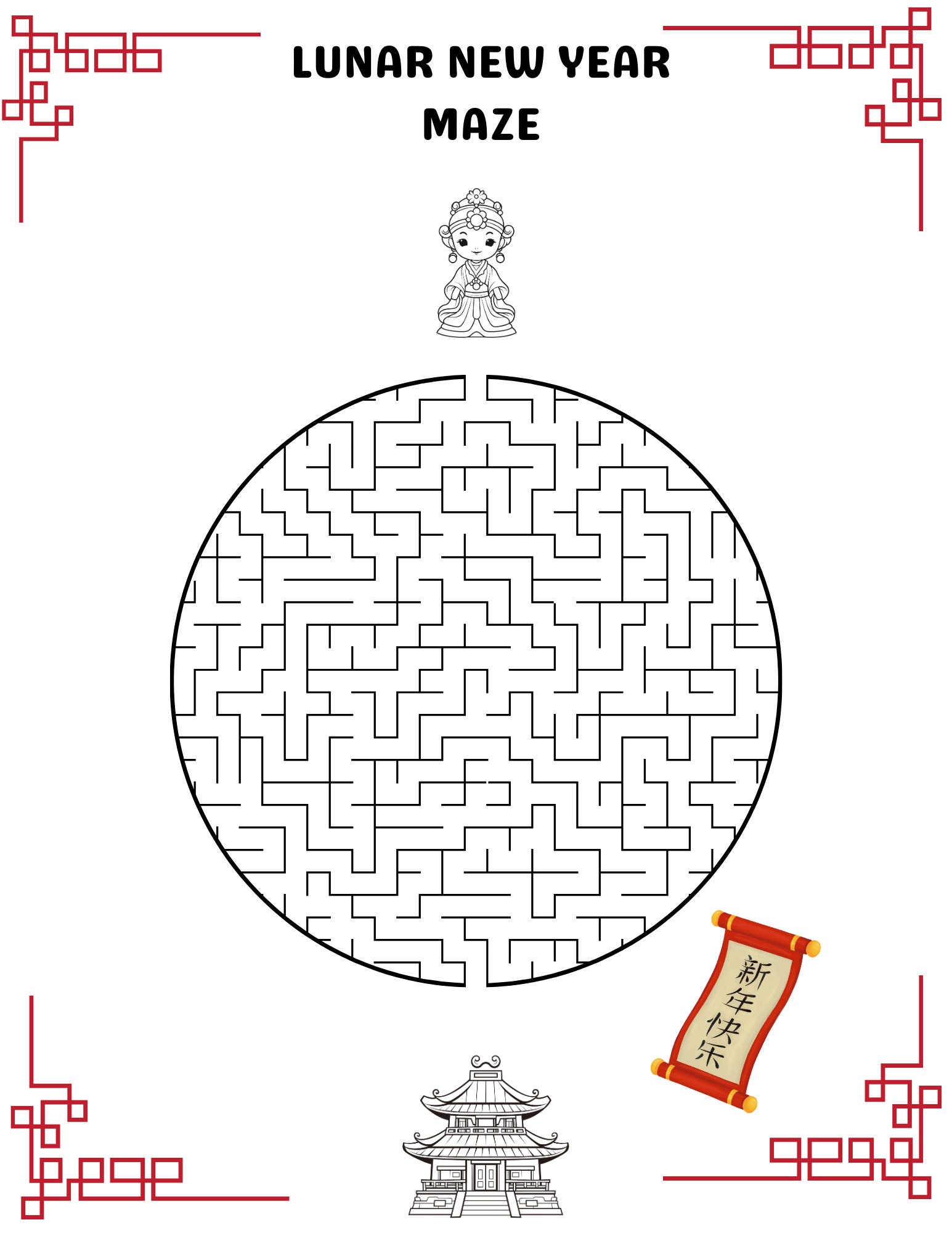 Chinese New Year Printable Activity for Lunar New Year Games With ...
