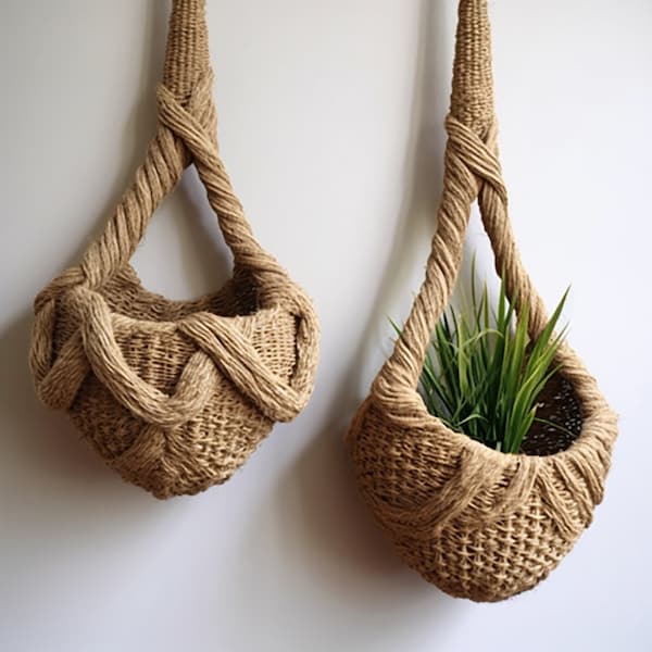 Hanging Hemp Basket - Etsy