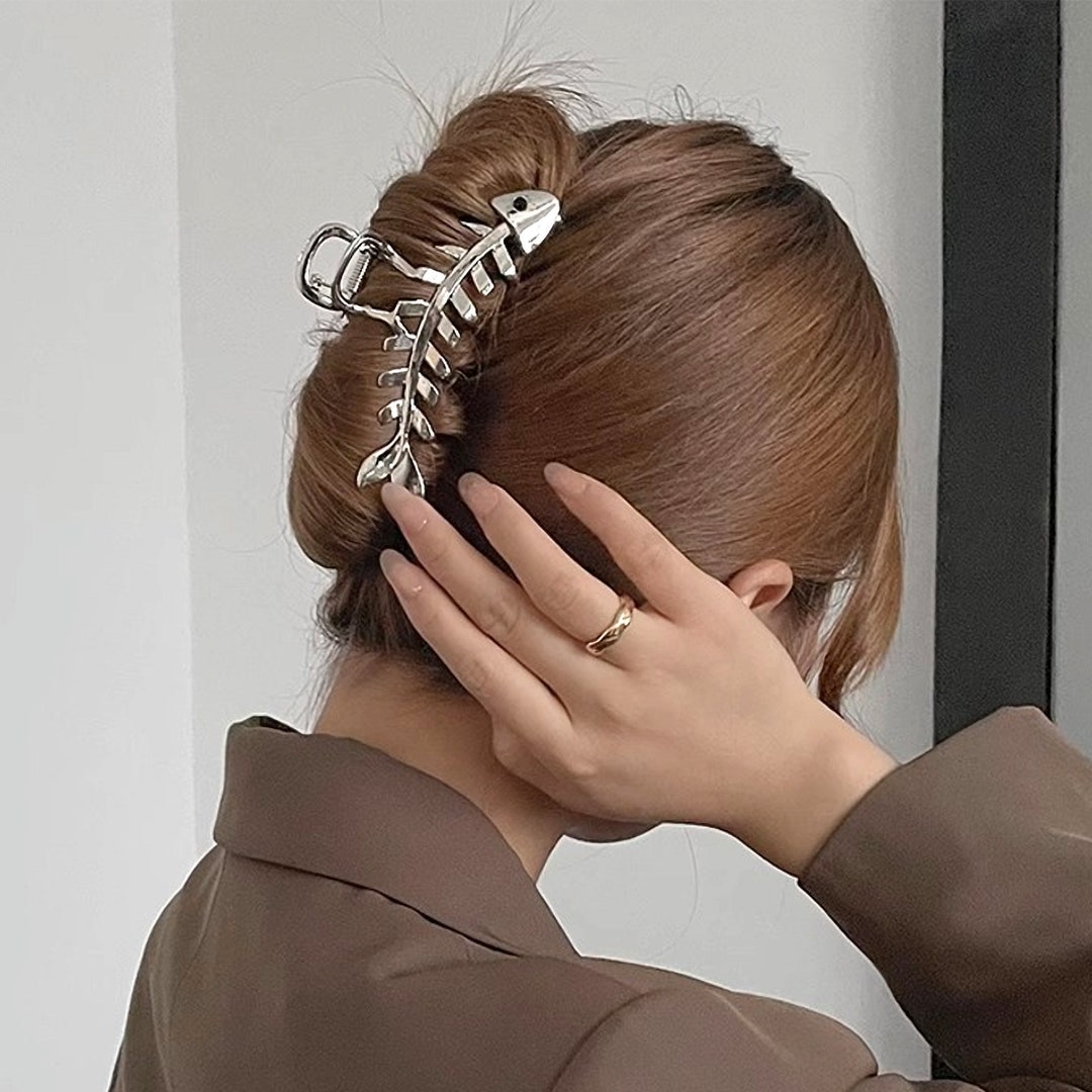 1pc Fish Bone Shape Grip,metal Claw, Hair Accessories,women Clip for ...