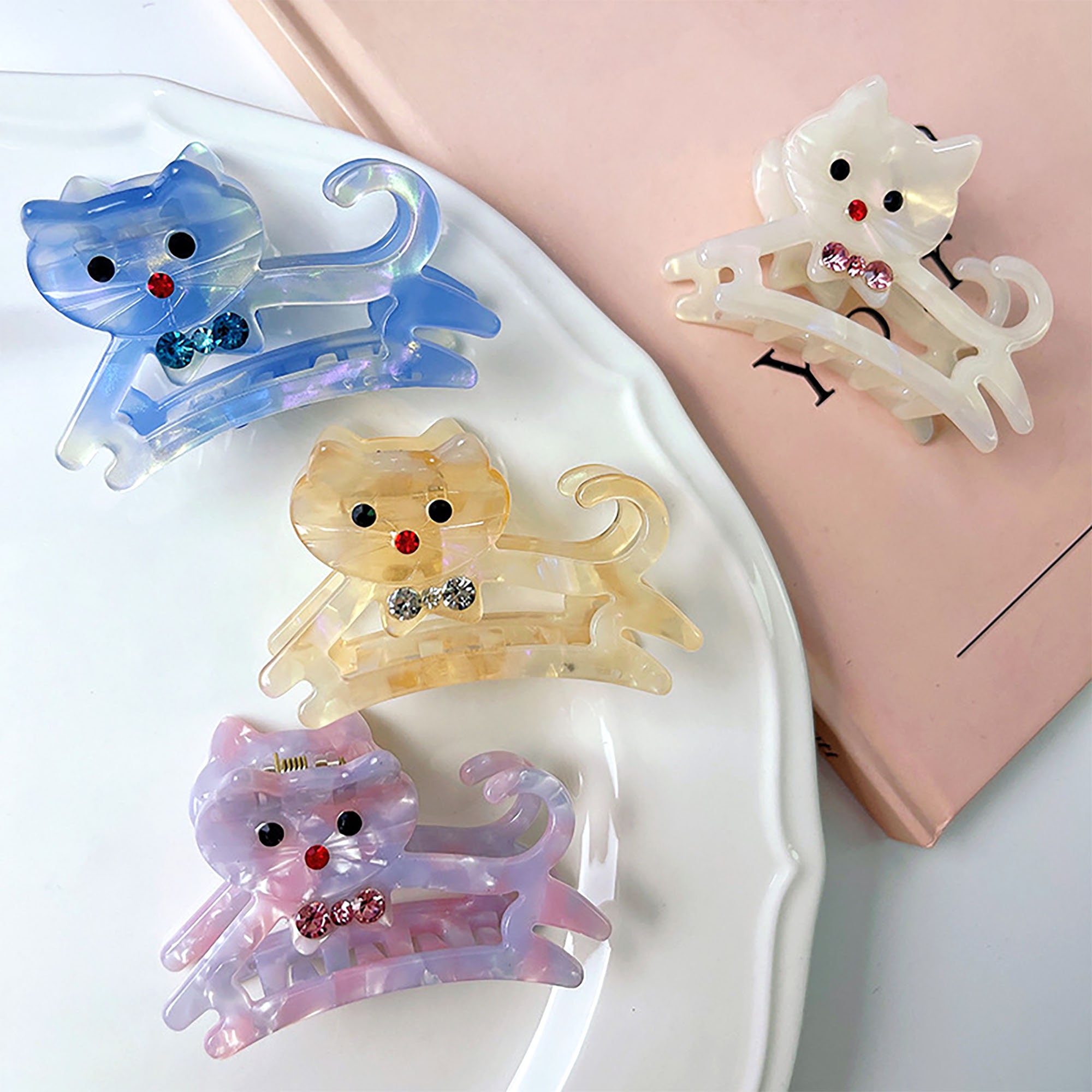 Cute Cat Hair Claw, Small Hair Clips, Acetate Cute Cat Hair Clip, Hair ...