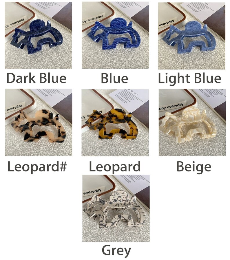 Dog Shaped Hair Clips, Hair Clips Claw , Small Hair Clips, Acetate Hair ...